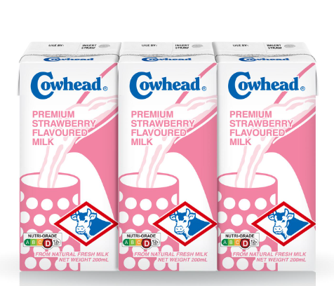 COWHEAD UHT STRAWBERRY MILK 3'SX200ML