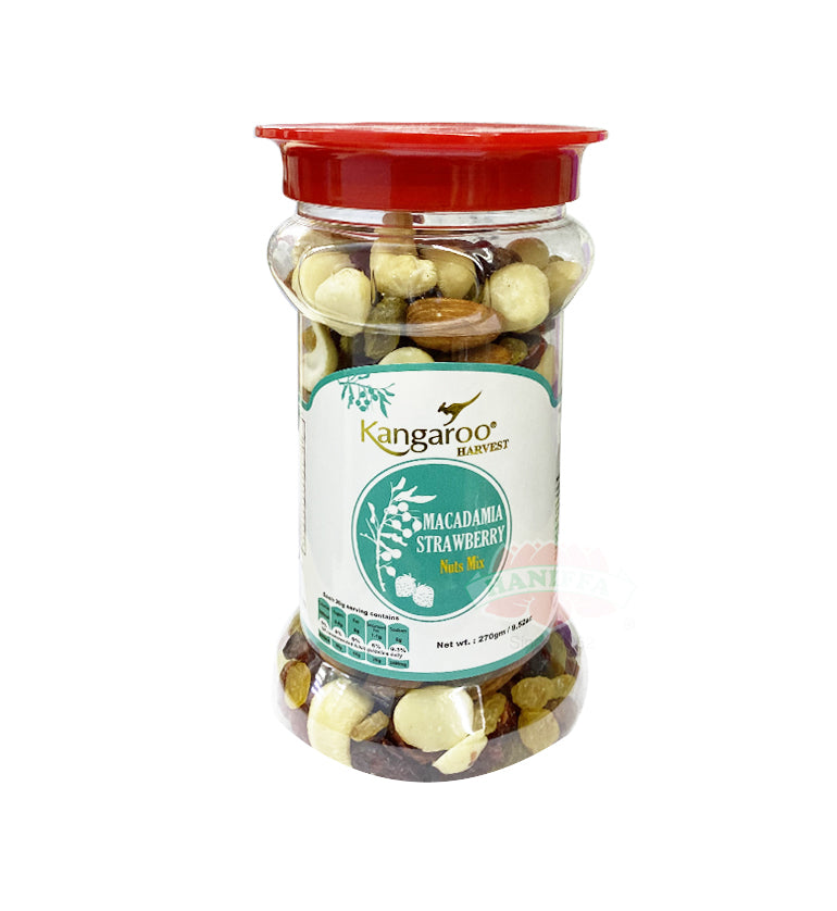 KANGAROO MACADAMIA STRAWBERRY NUT MIX 270GM