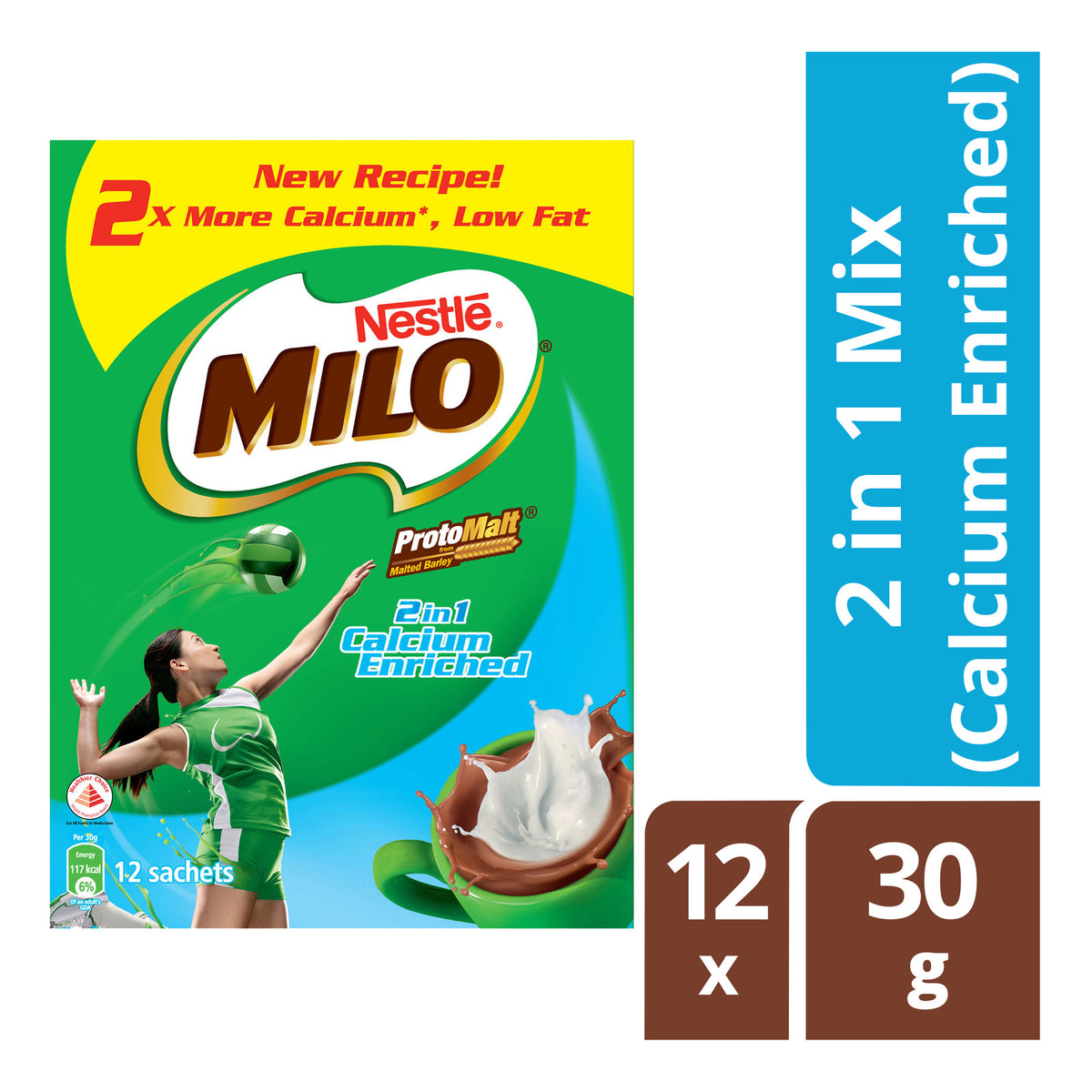 NESTLE MILO 2 IN 1 ACTIV-GO CALCIUM 12 x 30 GM